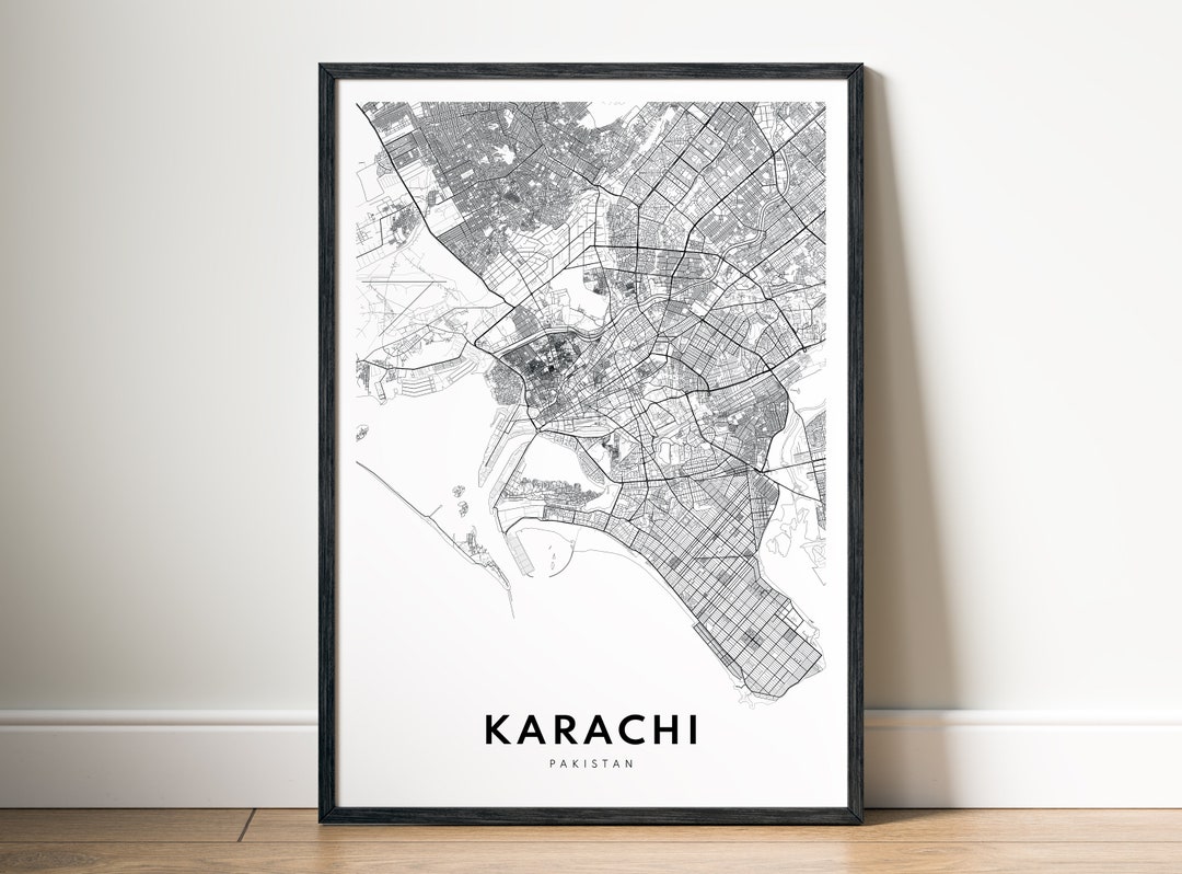 Printable Map Print Karachi Map Poster Download Karachi Pakistan Map ...