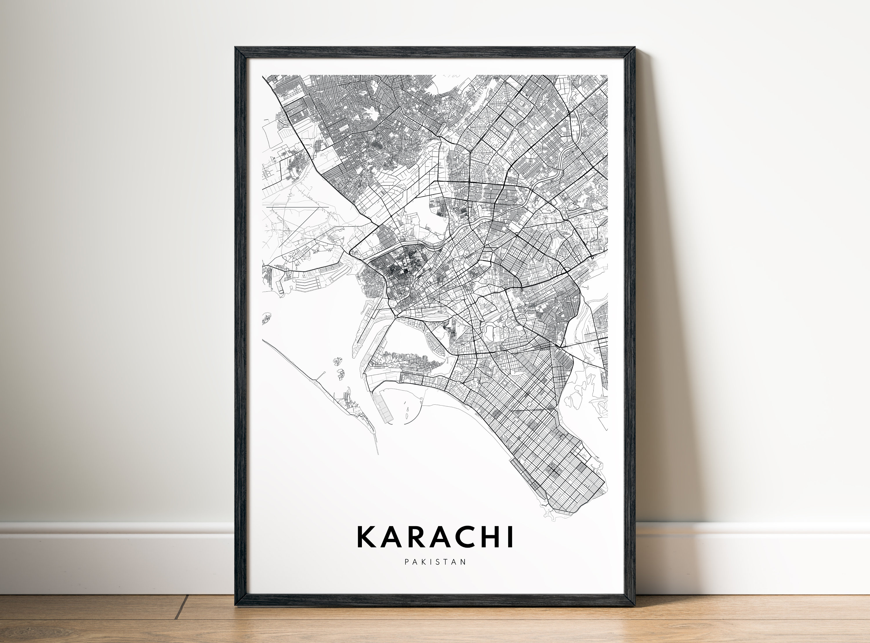 Karachi Map Print Karachi Pakistan Map Poster Download Karachi ...