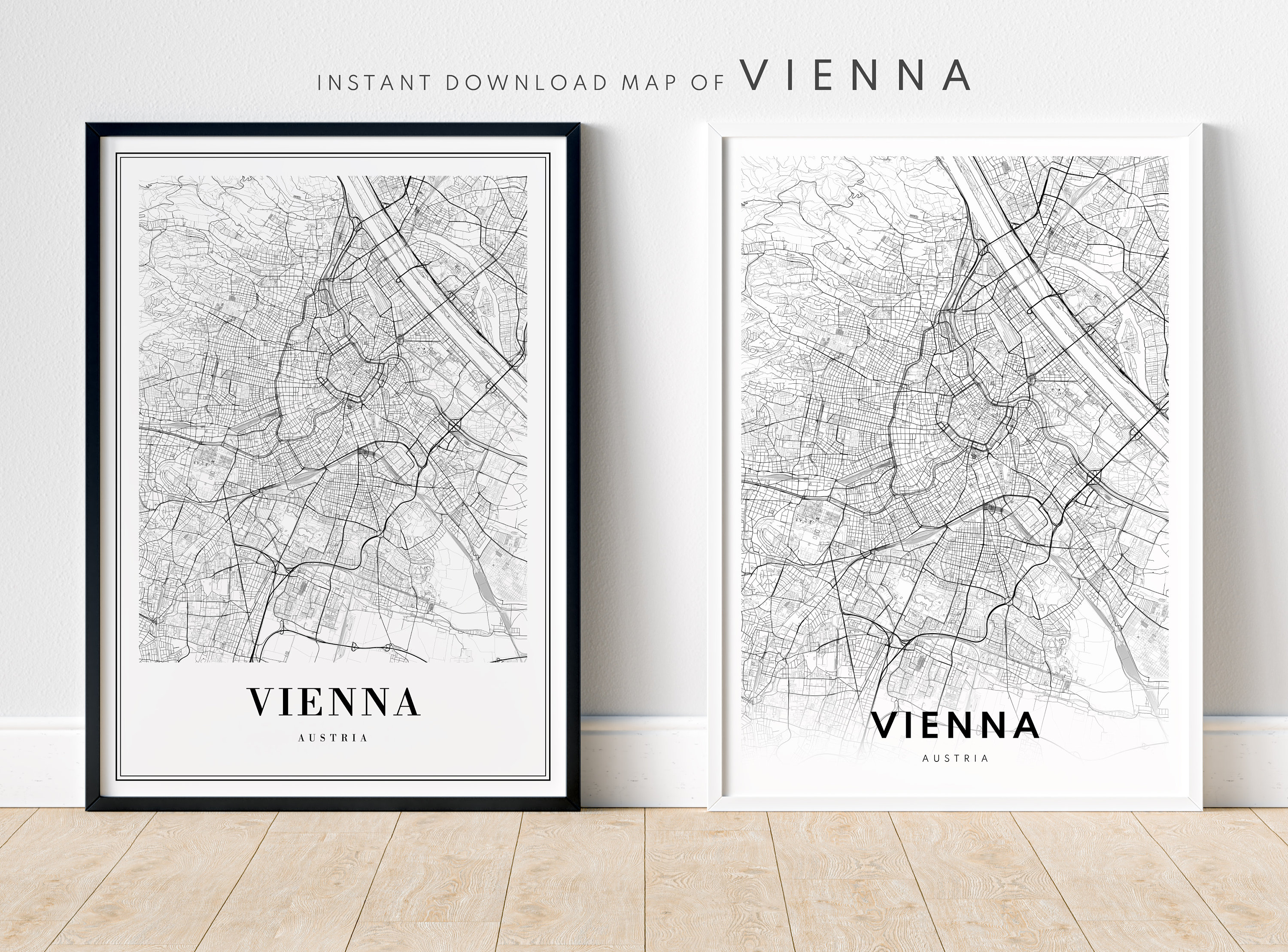 Vienna Map Print Vienna Map Poster Download Printable Vienna Map ...
