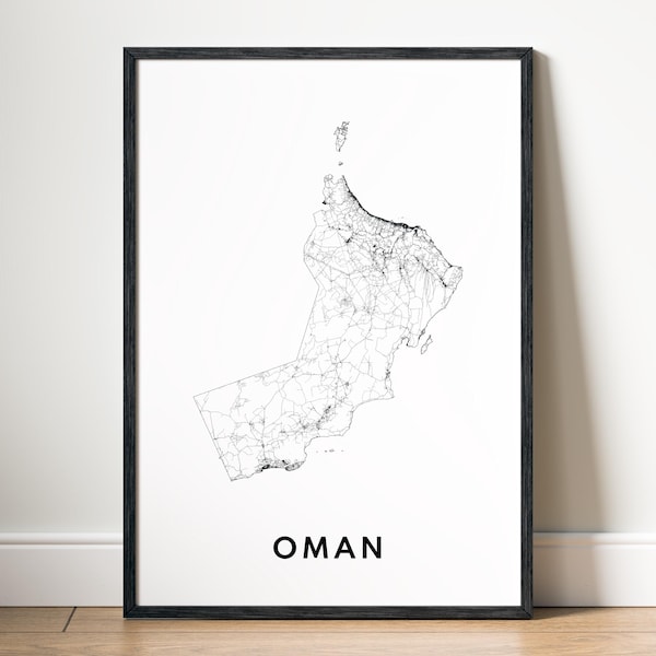 Oman map poster - Etsy Italia