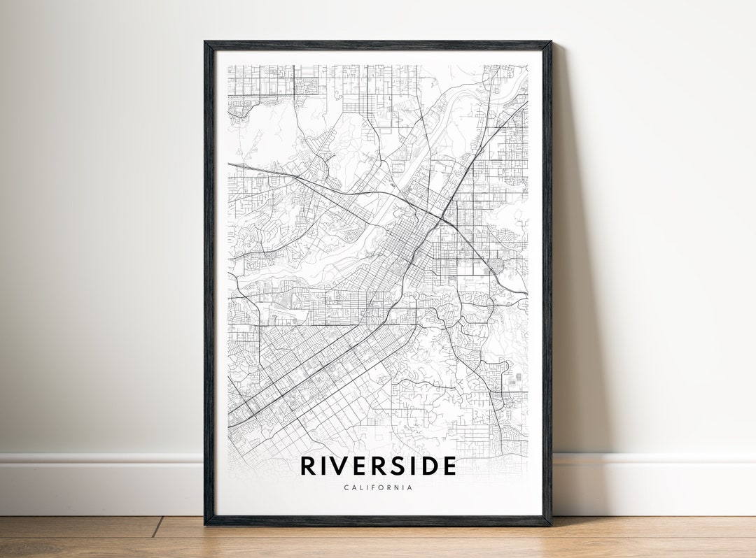 Riverside CA Map Print Digital Download Riverside California Map Poster ...