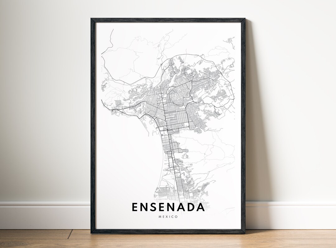 Ensenada Map Print Digital Download Ensenada Mexico Map Poster Ensenada ...