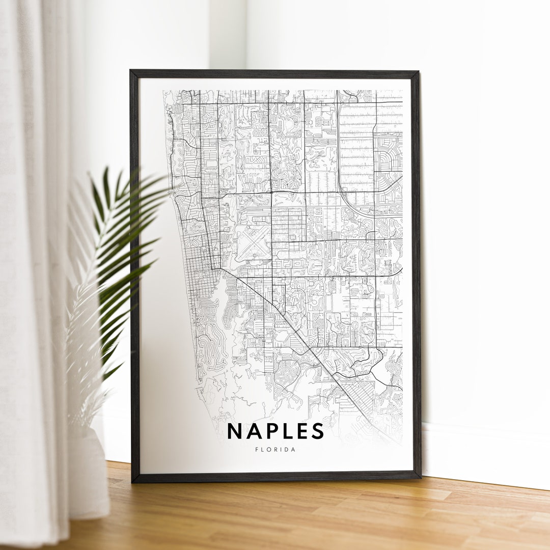 Printable Naples FL Map Print Naples Florida Map Poster Download Naples ...