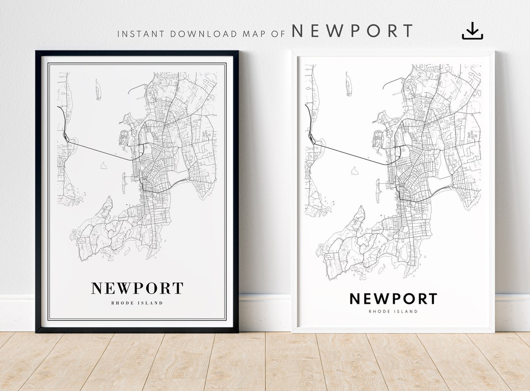Newport-rhode Island Map Print Newport Poster Download Newport - Etsy