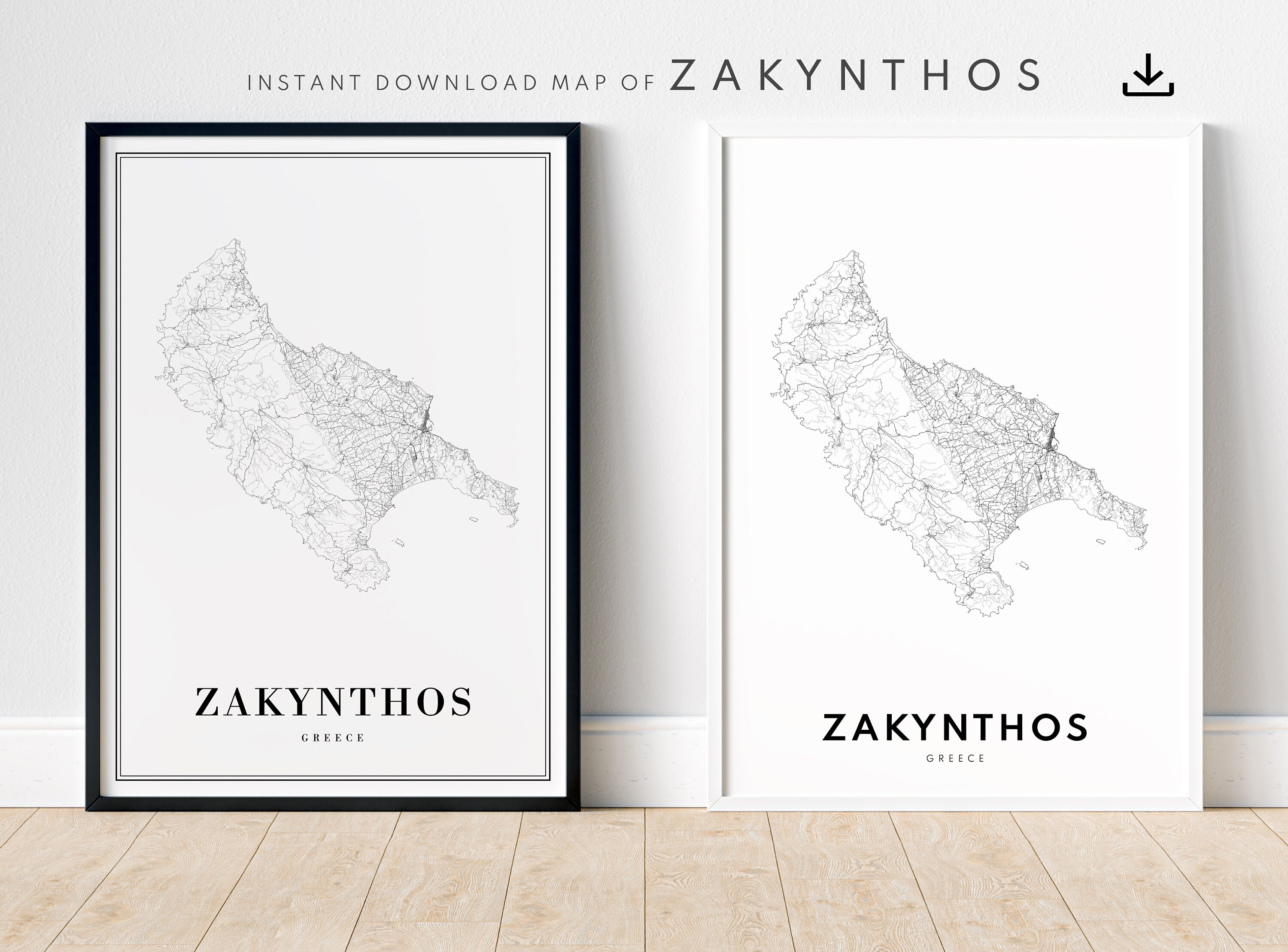 Zakynthos Map Print Zakynthos Greece Map Poster Download Zakynthos ...
