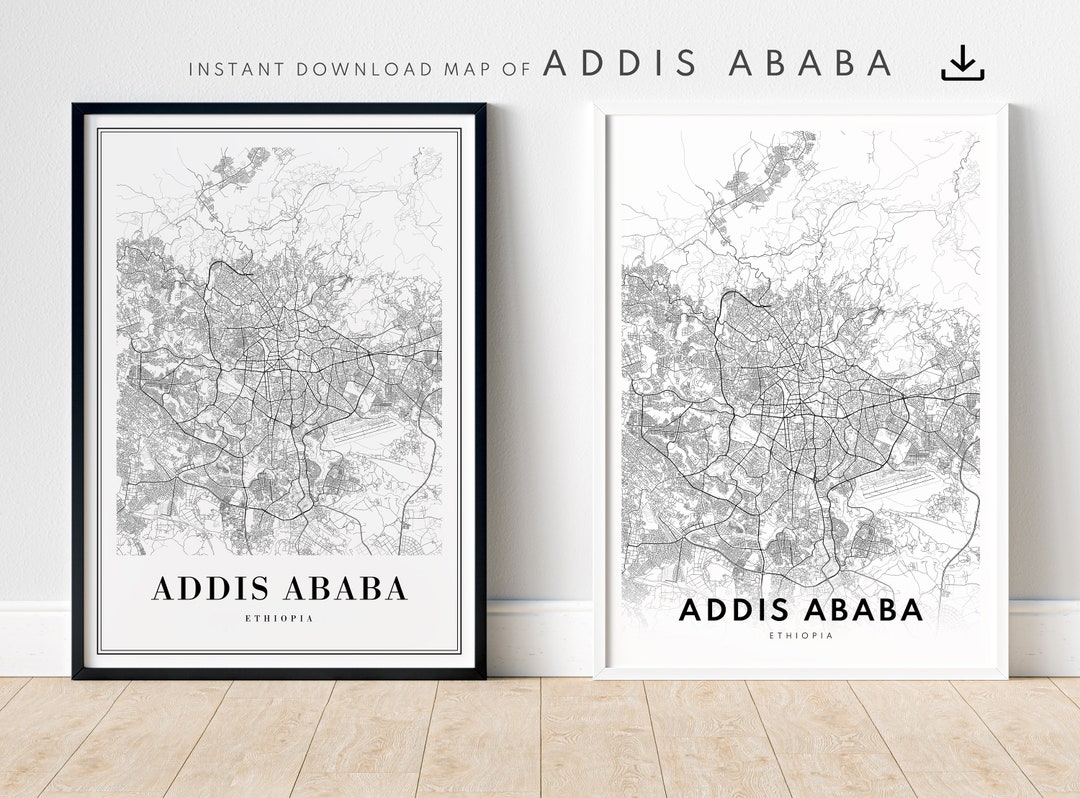 Addis Ababa Map Print Addis Ababa Ethiopia Map Poster Download Addis ...