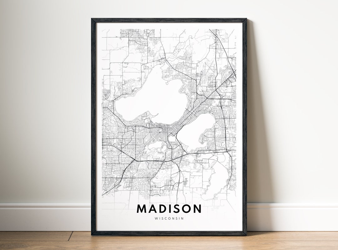 Madison Map Print Madison Wisconsin Map Poster Download Madison ...