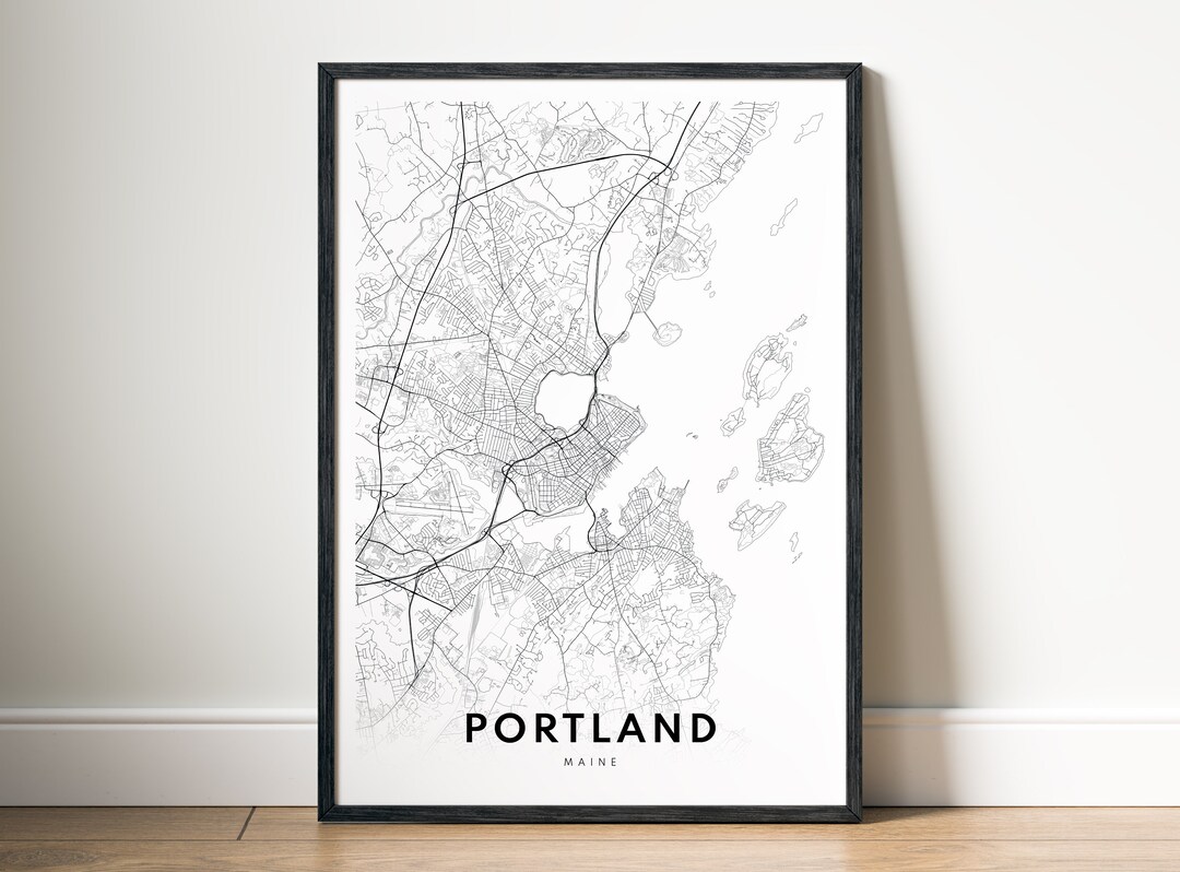 Portland Maine Map Print Portland Map Poster Download Portland ...