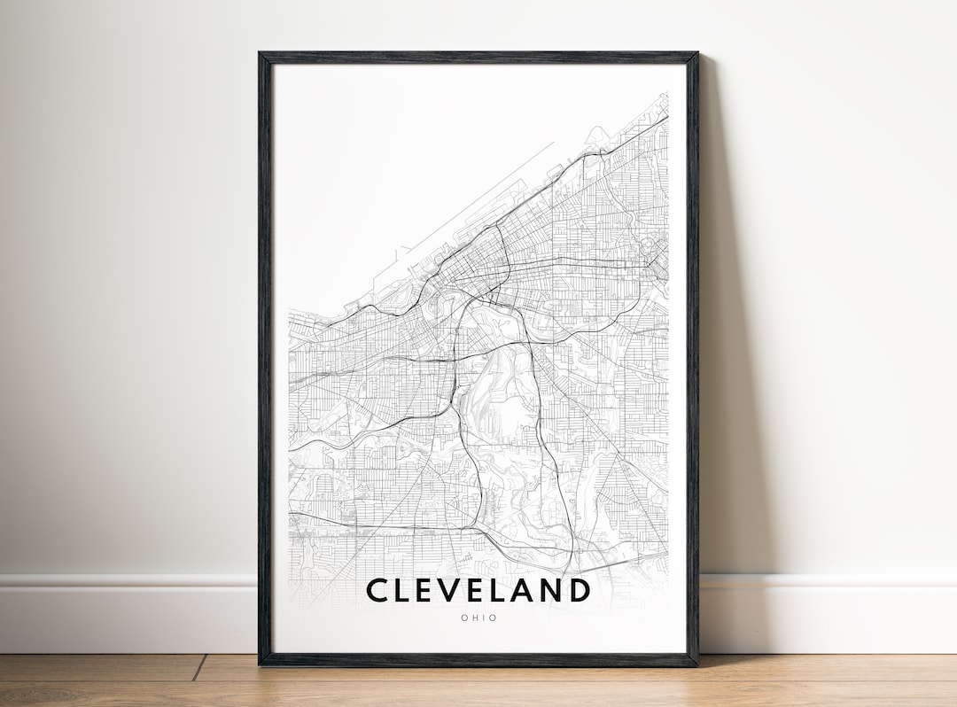 Instant Download Cleveland Map Print, Cleveland Ohio Poster, Map ...