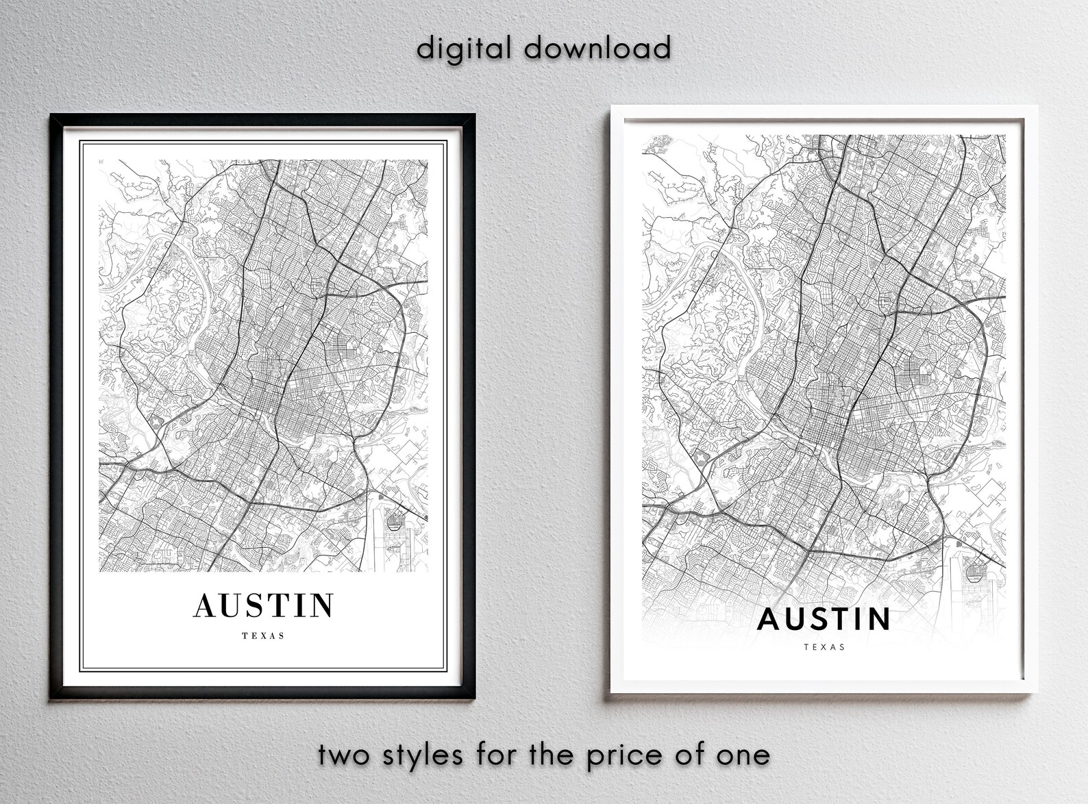 Austin Map Print, Austin Map Poster, Download Printable Austin Map ...