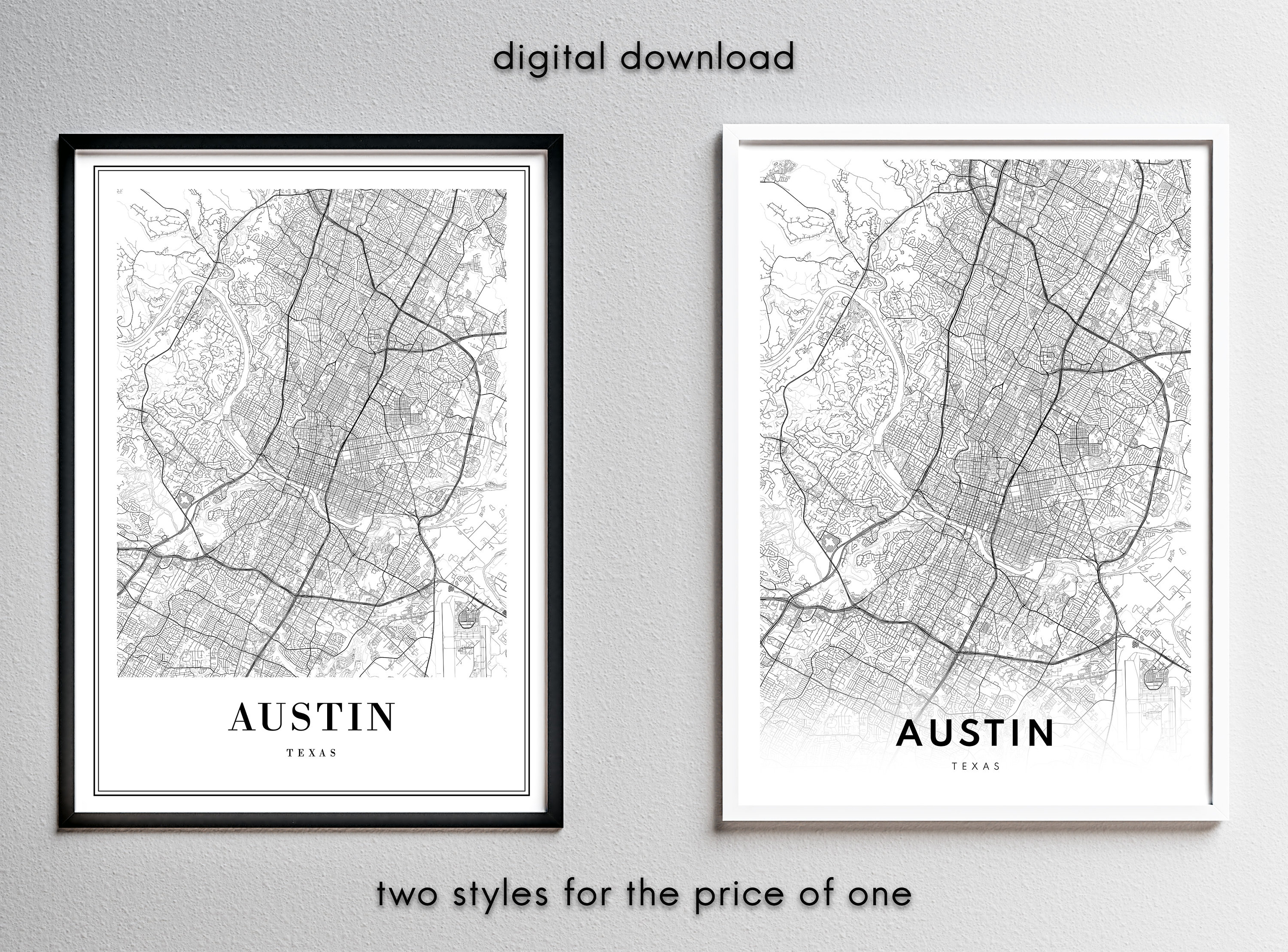 Austin Map Print, Austin Map Poster, Download Printable Austin Map ...