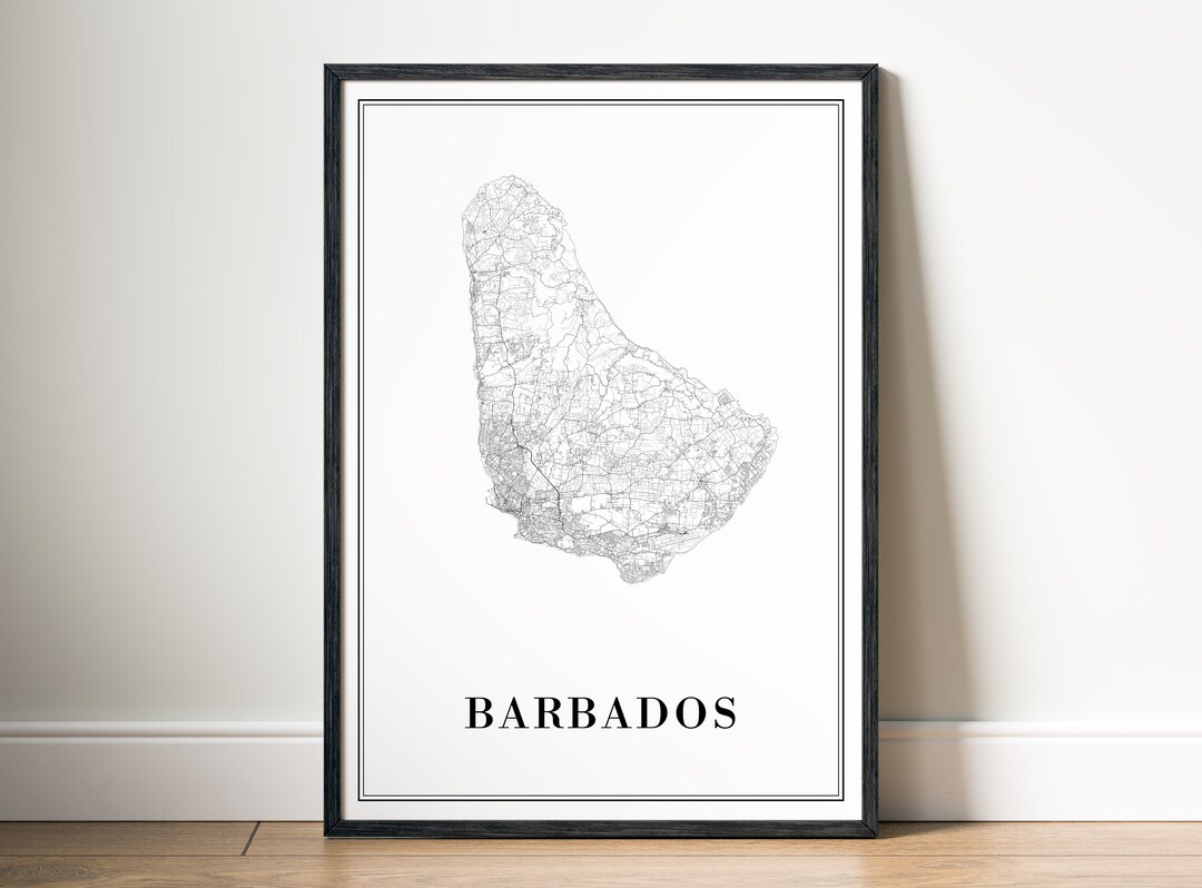 Barbados Map Print Download Barbados Map Digital Poster Barbados Map ...