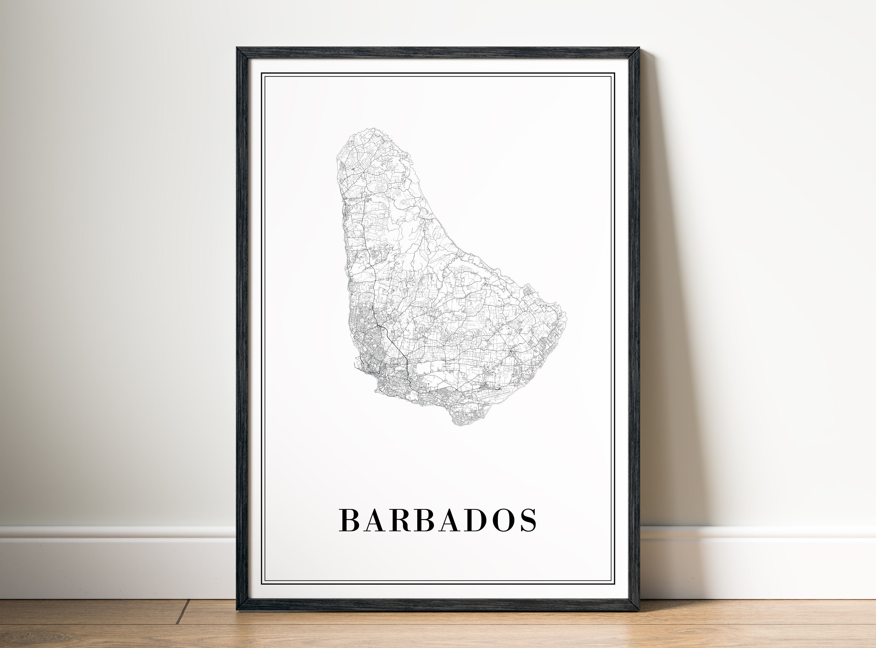 Barbados Map Print Download Barbados Map Digital Poster Barbados Map ...