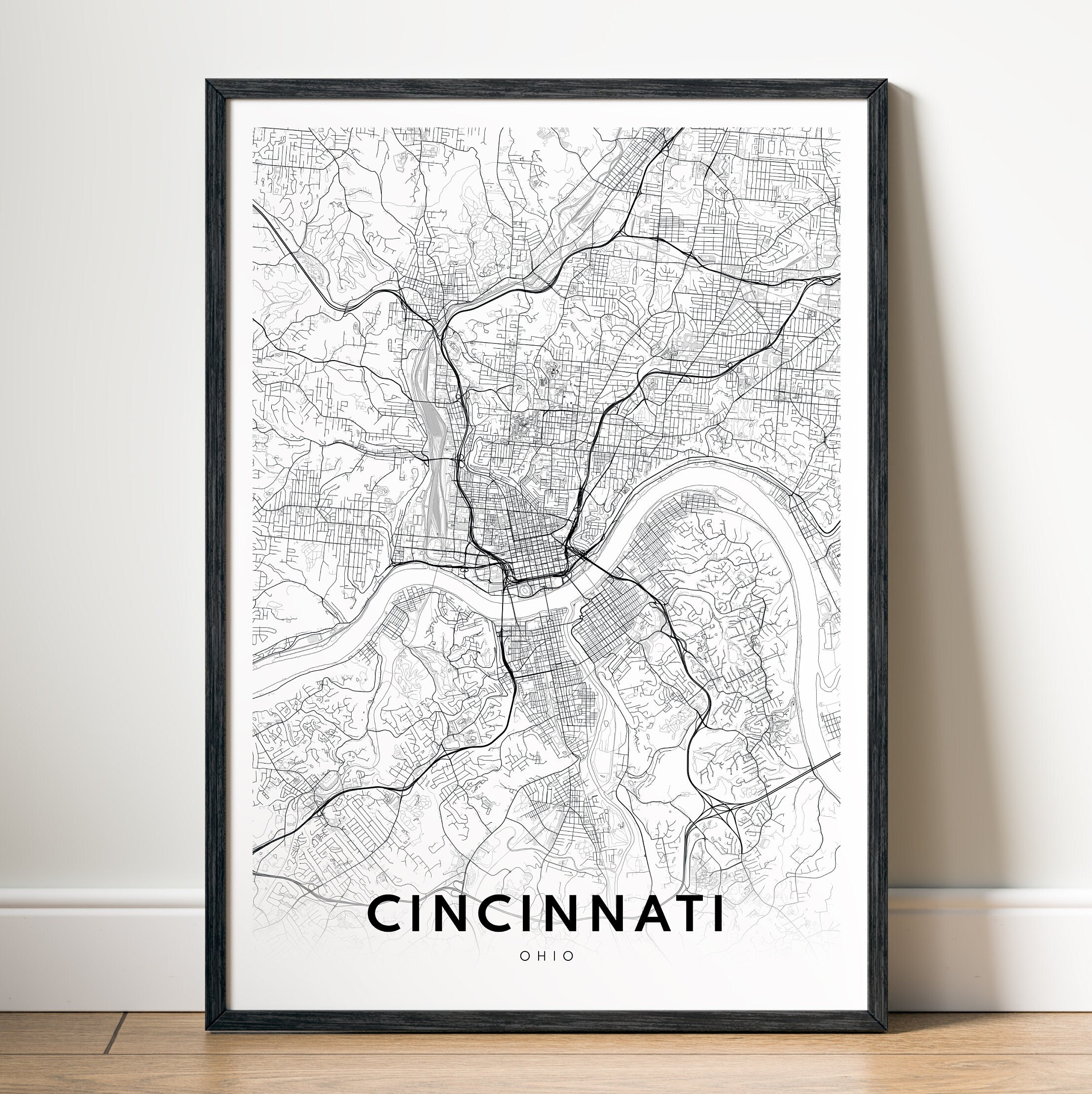 Cincinnati Map Print Cincinnati Ohio Map Poster Download - Etsy