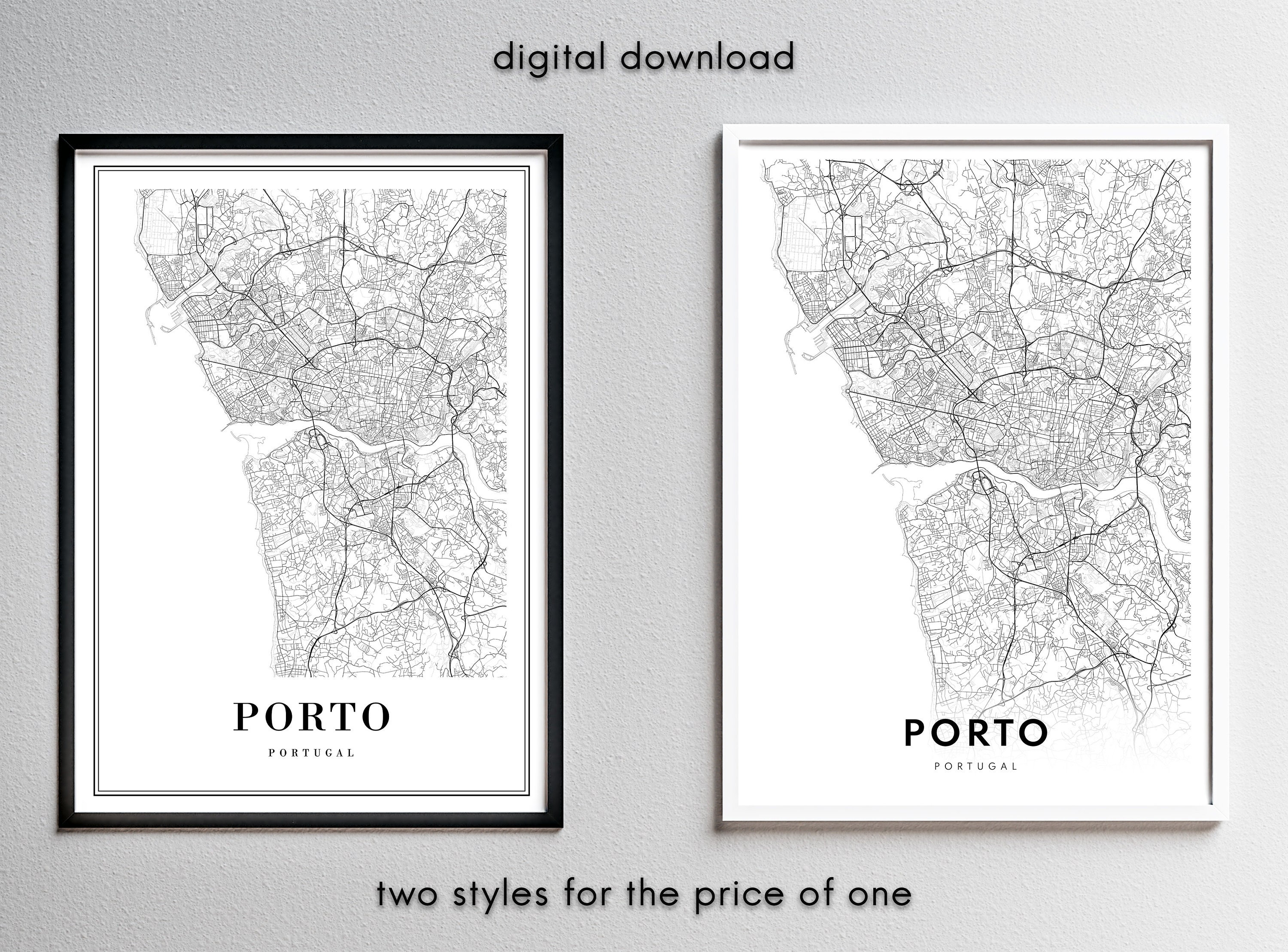 Porto Map Print, Porto Map Poster, Download Printable Porto Map ...