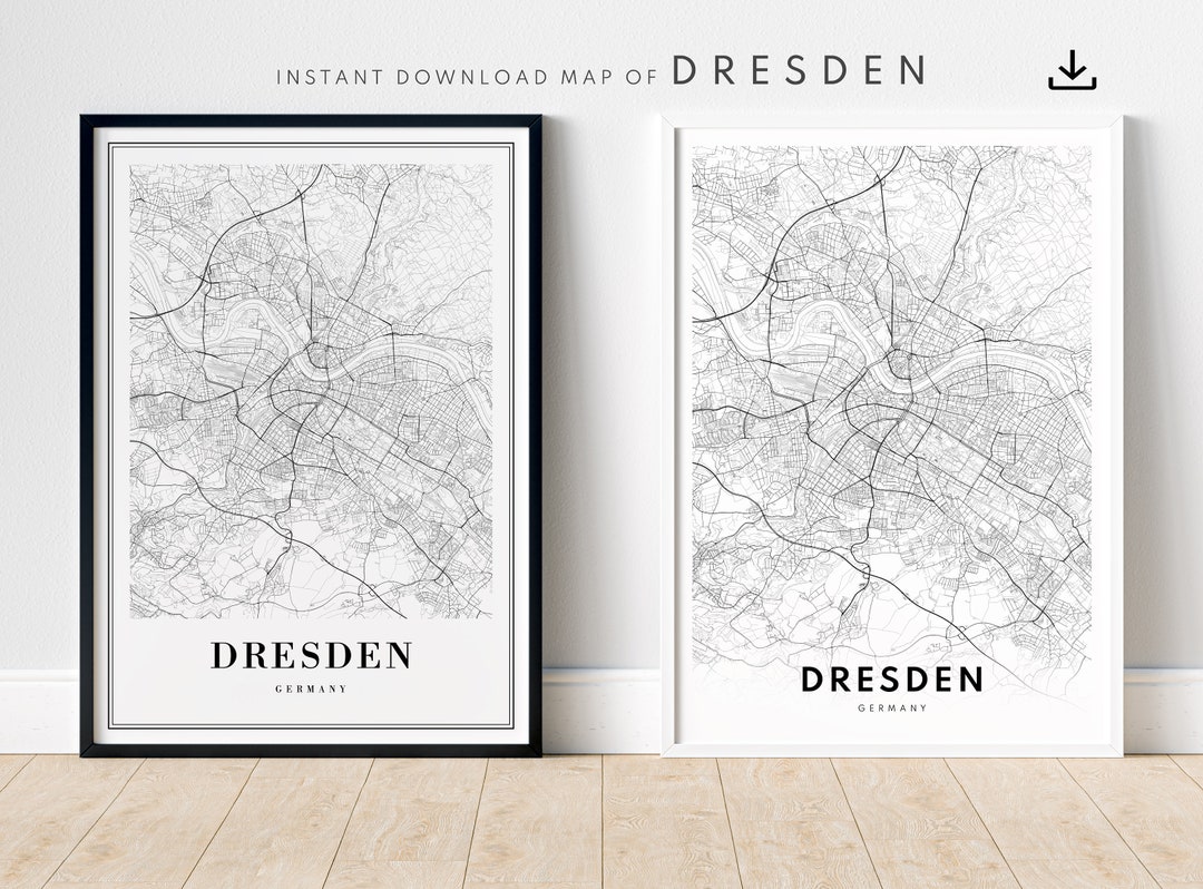 Dresden Map Print Dresden Germany Map Poster Download Dresden Printable ...
