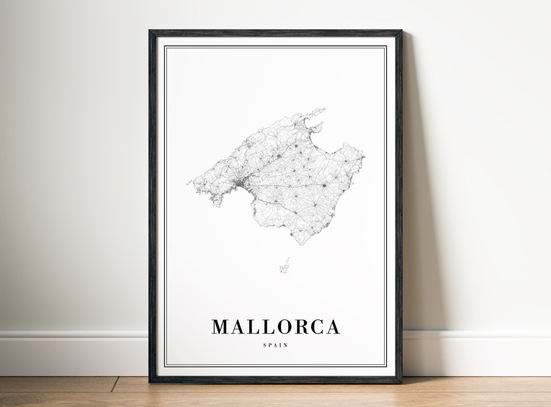 Mallorca Map Print Download Mallorca Spain Map Poster Digital Map ...