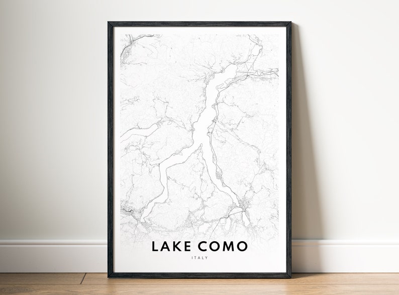 Lake Como Map Print Download Lake Como Italy Map Poster Digital Map ...
