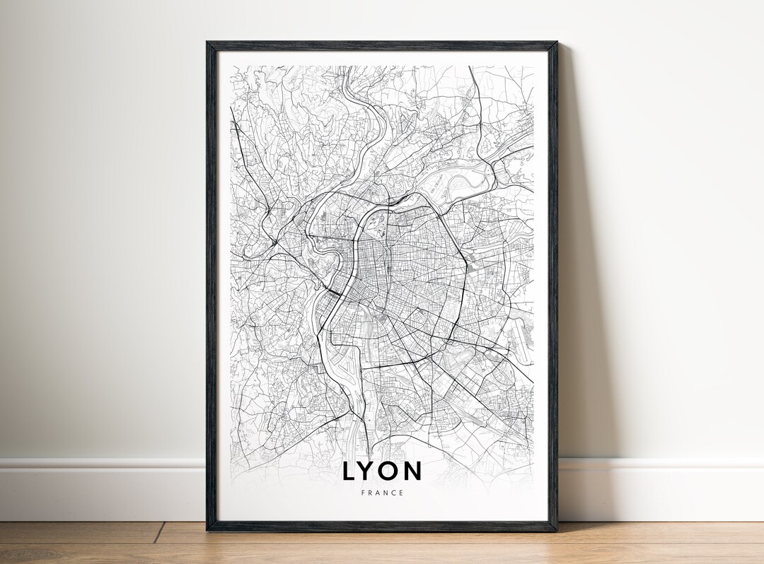 Instant Download Lyon Map Print Lyon France Poster Map Lyon Printable ...