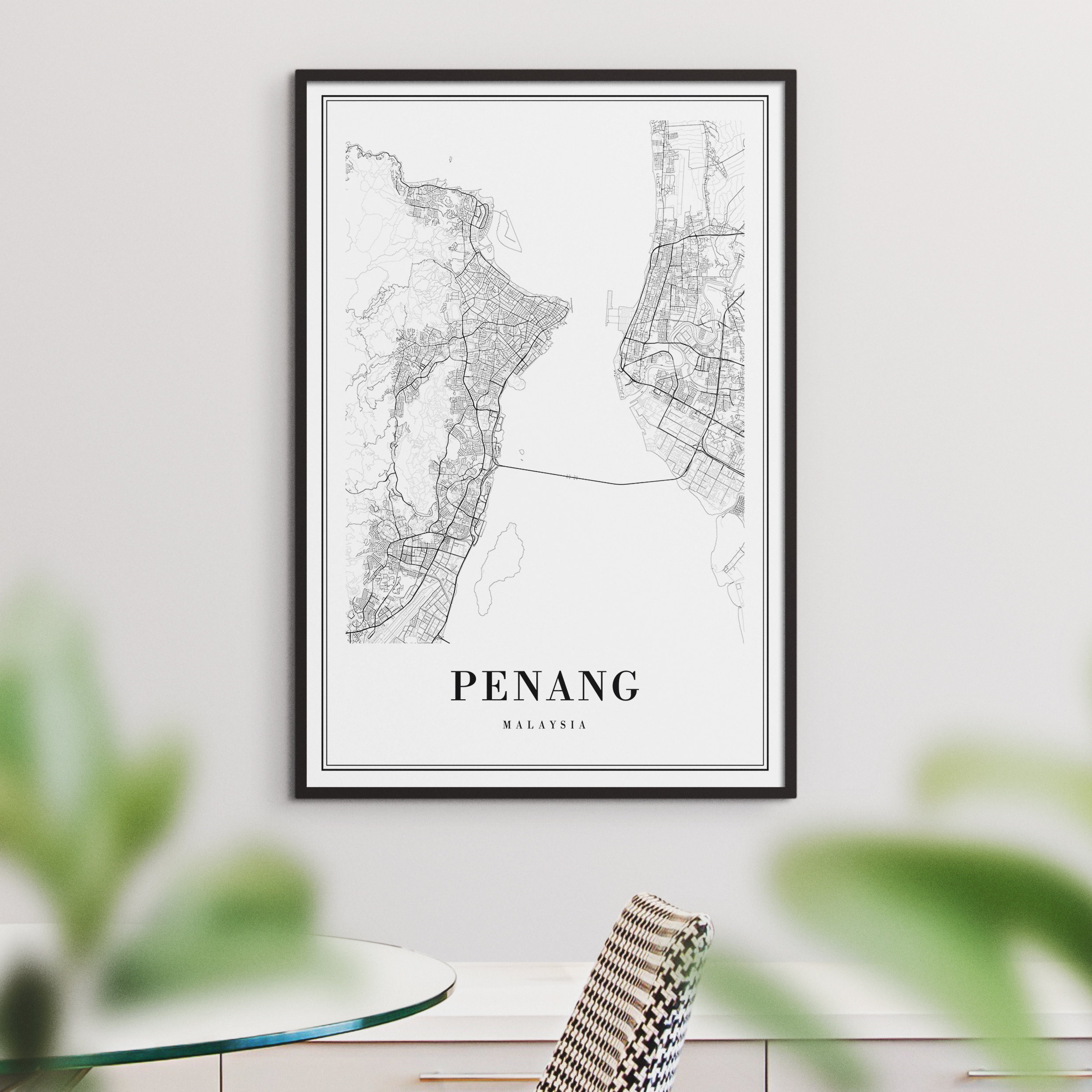Penang Map Print Penang Malaysia Map Poster Download Penang Printable ...