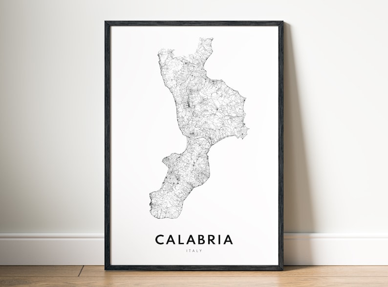 Calabria Italy Map Print Calabria Italy Map Poster Download - Etsy