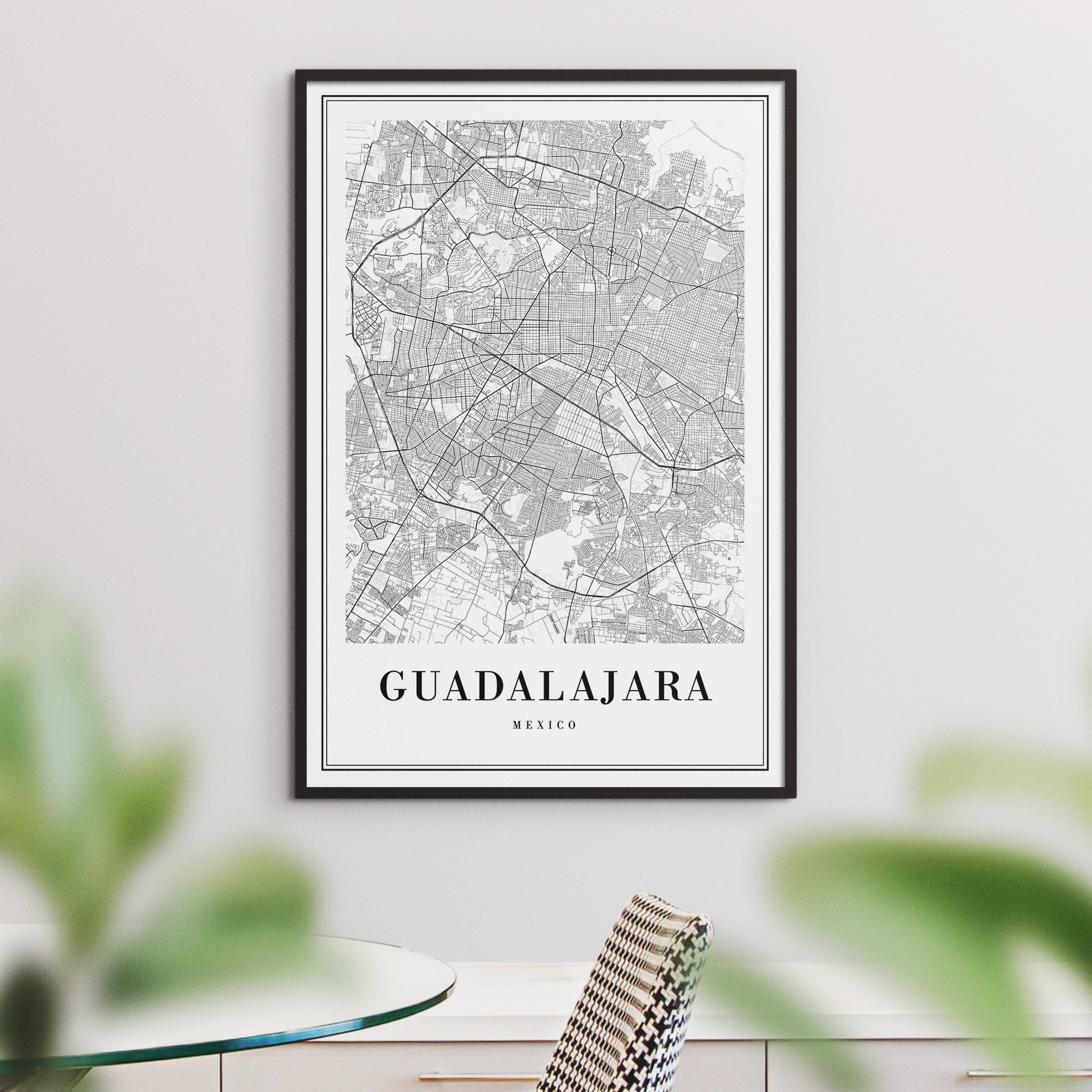 Guadalajara-mexico Map Print Download Guadalajara Map Poster ...