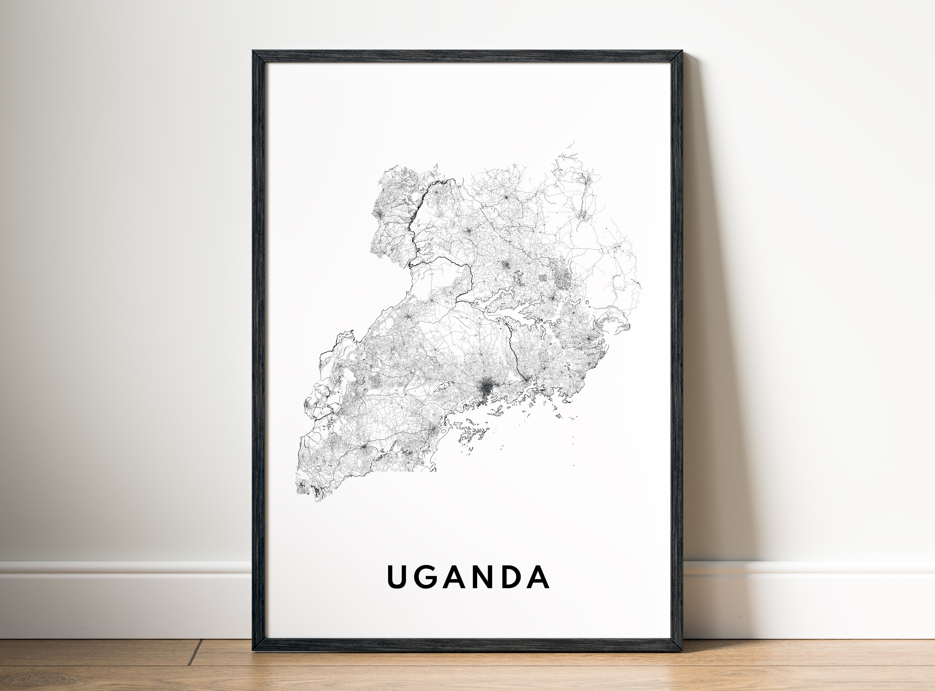 Uganda Map Print Uganda Map Poster Download Uganda Printable Digital ...