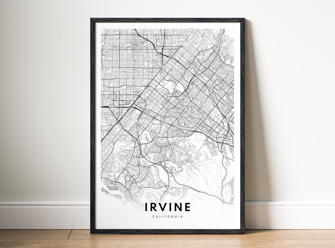 Printable Map Irvine CA, Irvine California Map Poster, Digital Download ...