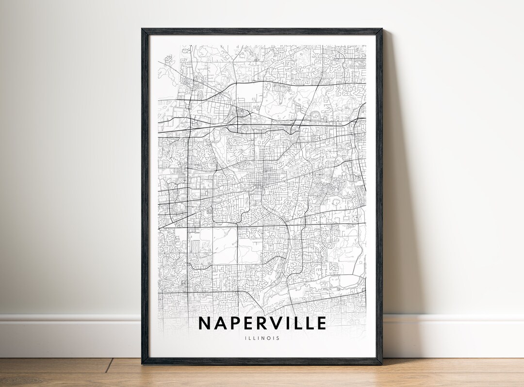 Naperville Map Print Naperville Illinois Map Poster Download Naperville ...