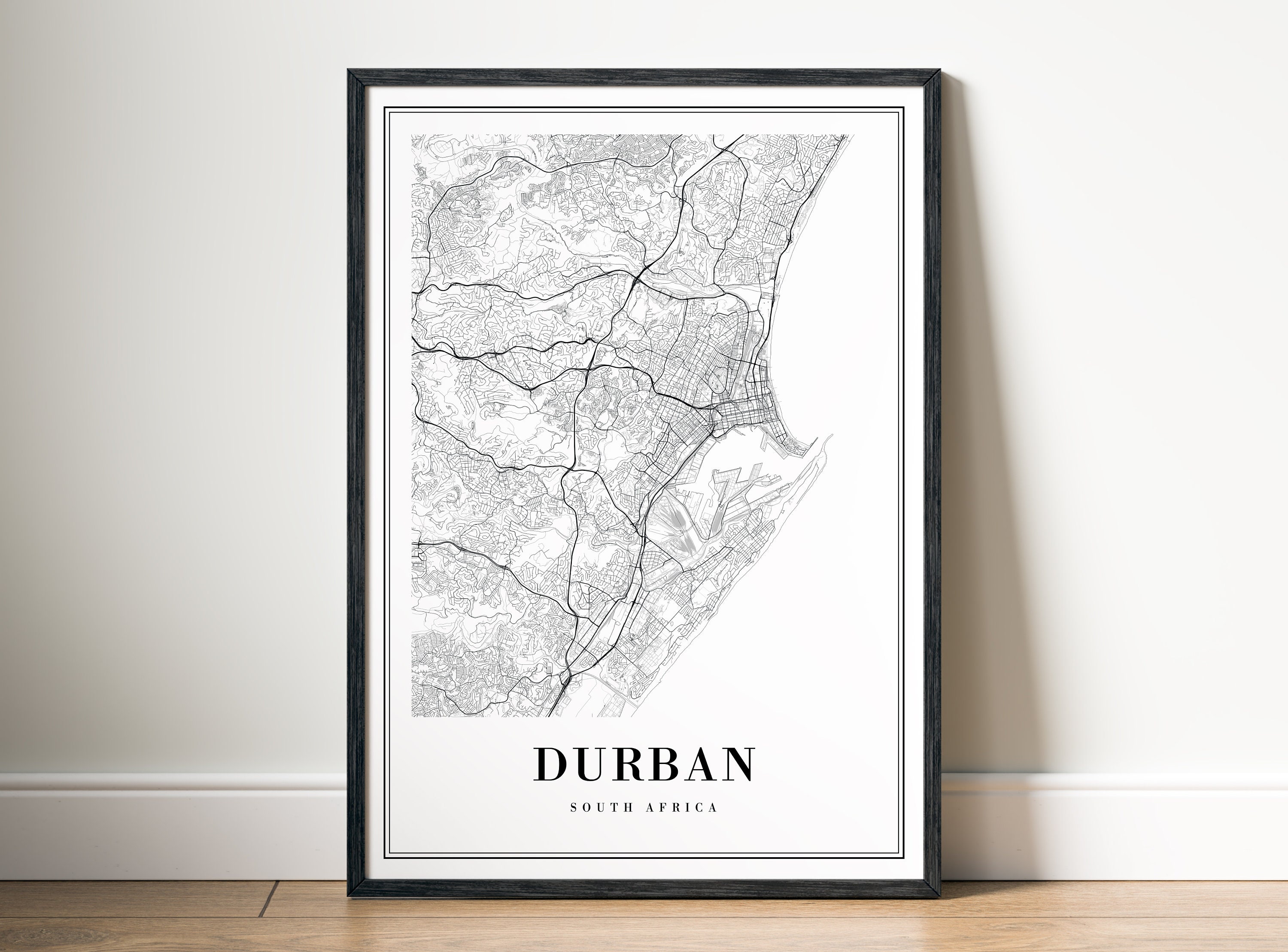 Durban Map Print Durban South Africa Map Poster Download Durban ...