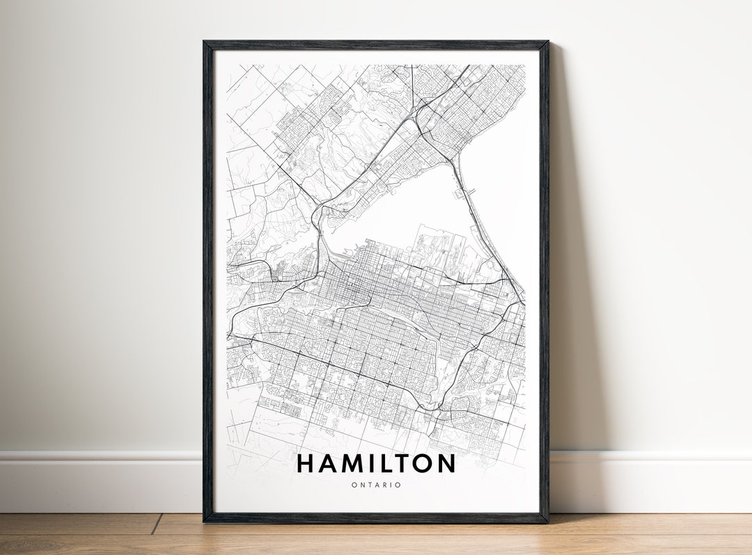 Hamilton Map Print Hamilton Ontario Map Poster Download Hamilton ...