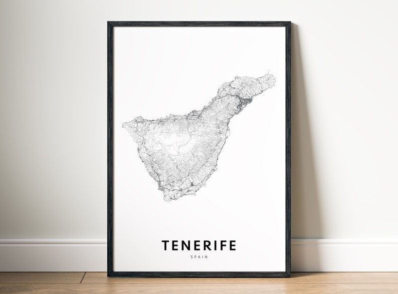 Instant Download Tenerife Spain Map Print Tenerife Map Poster Digital ...