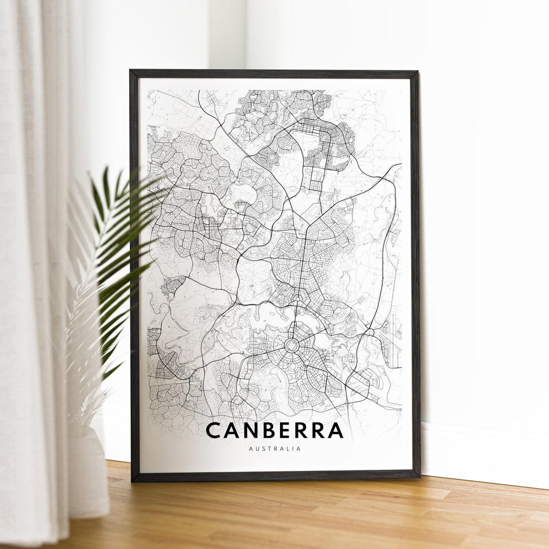 Instant Download Canberra Map Print Canberra Australia Map Poster ...