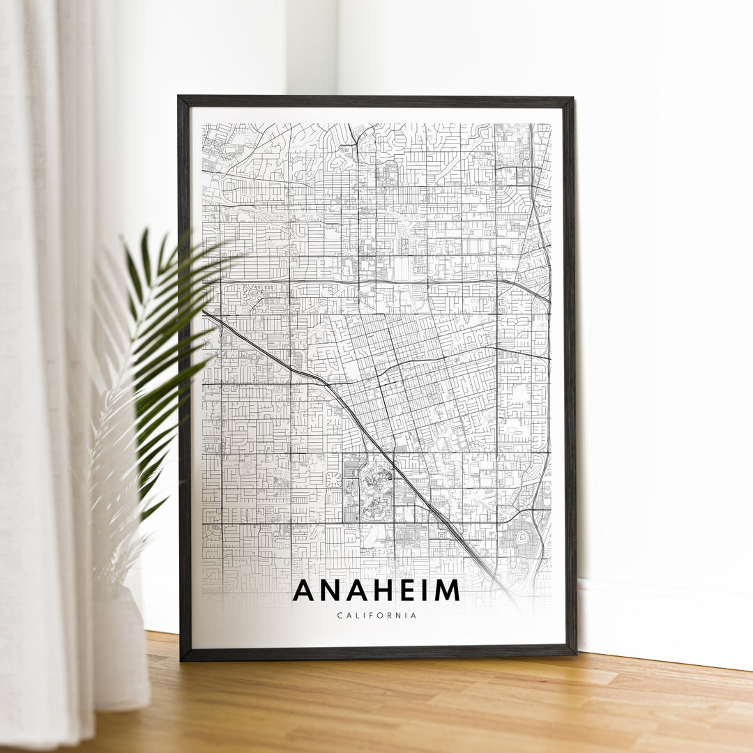 Instant Download Anaheim California Map Print Anaheim Poster Digital ...