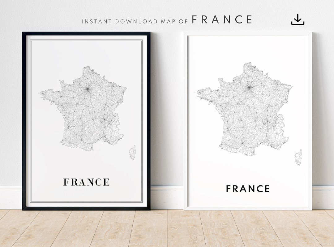 France Map Print France Map Poster Download France Printable Digital ...