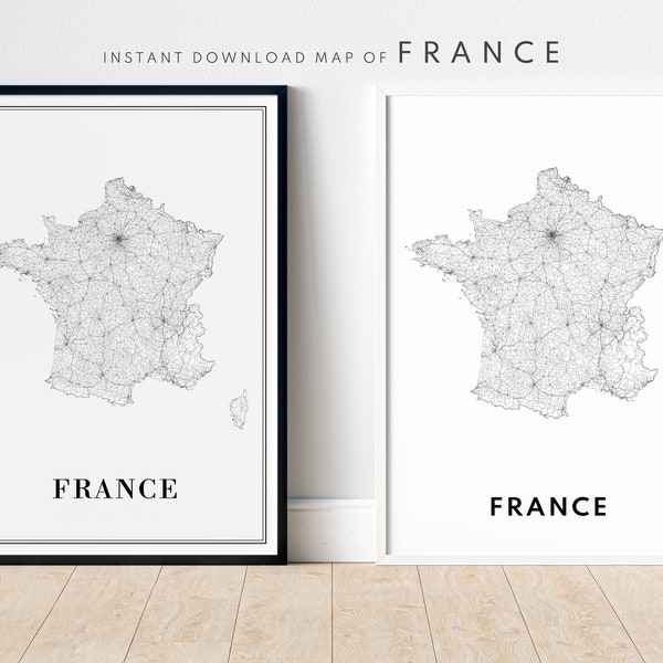 France Map Poster - Etsy