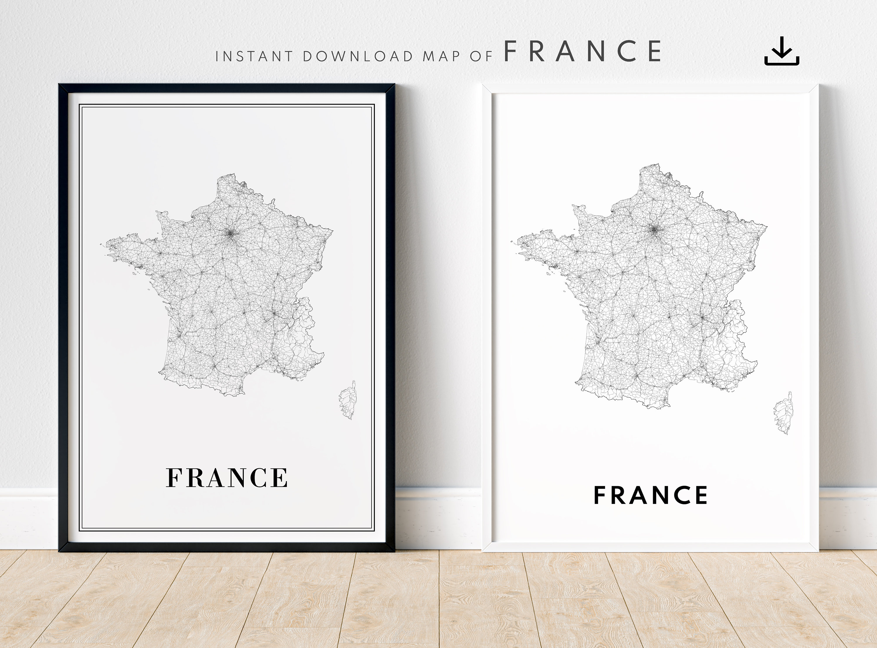 France Map Print France Map Poster Download France Printable Digital ...
