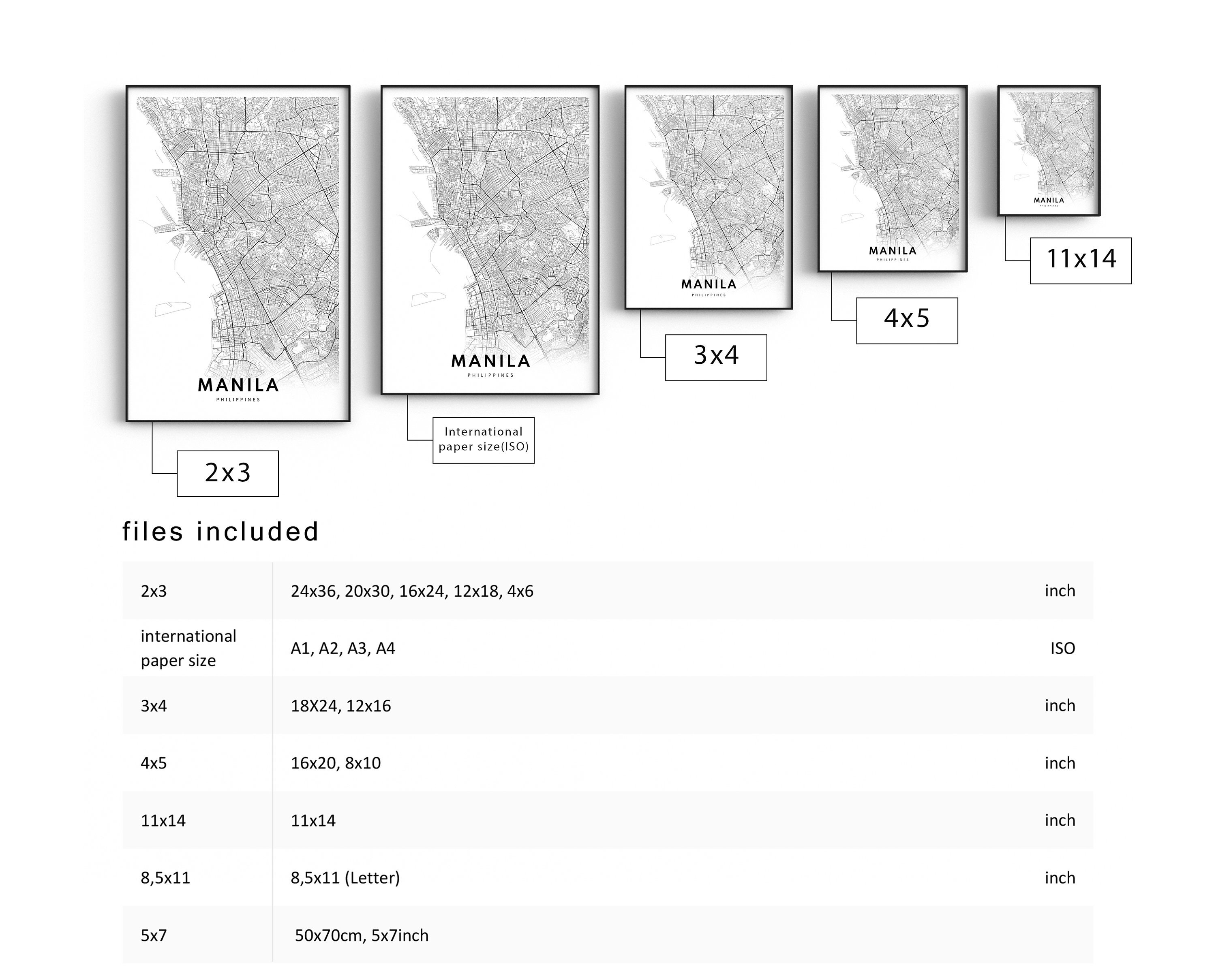 Instant Download Manila Map Print Manila Map Poster Digital Map Durban ...