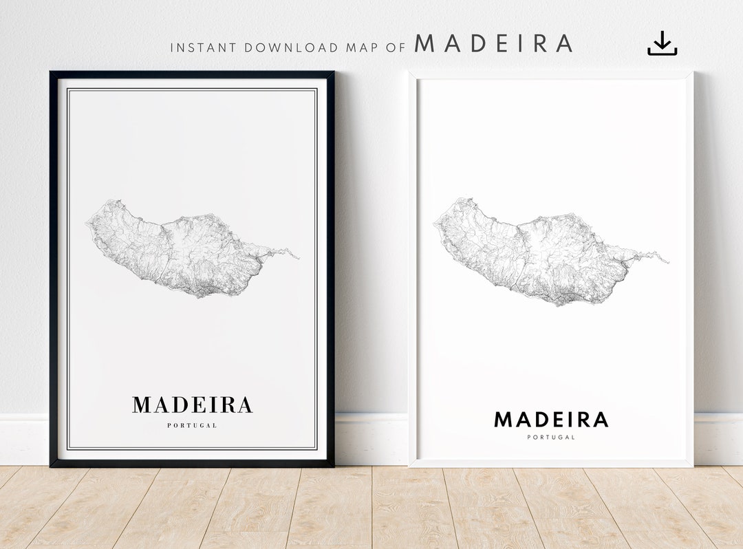 Download Madeira Portugal Map Print Download Madeira Digital - Etsy