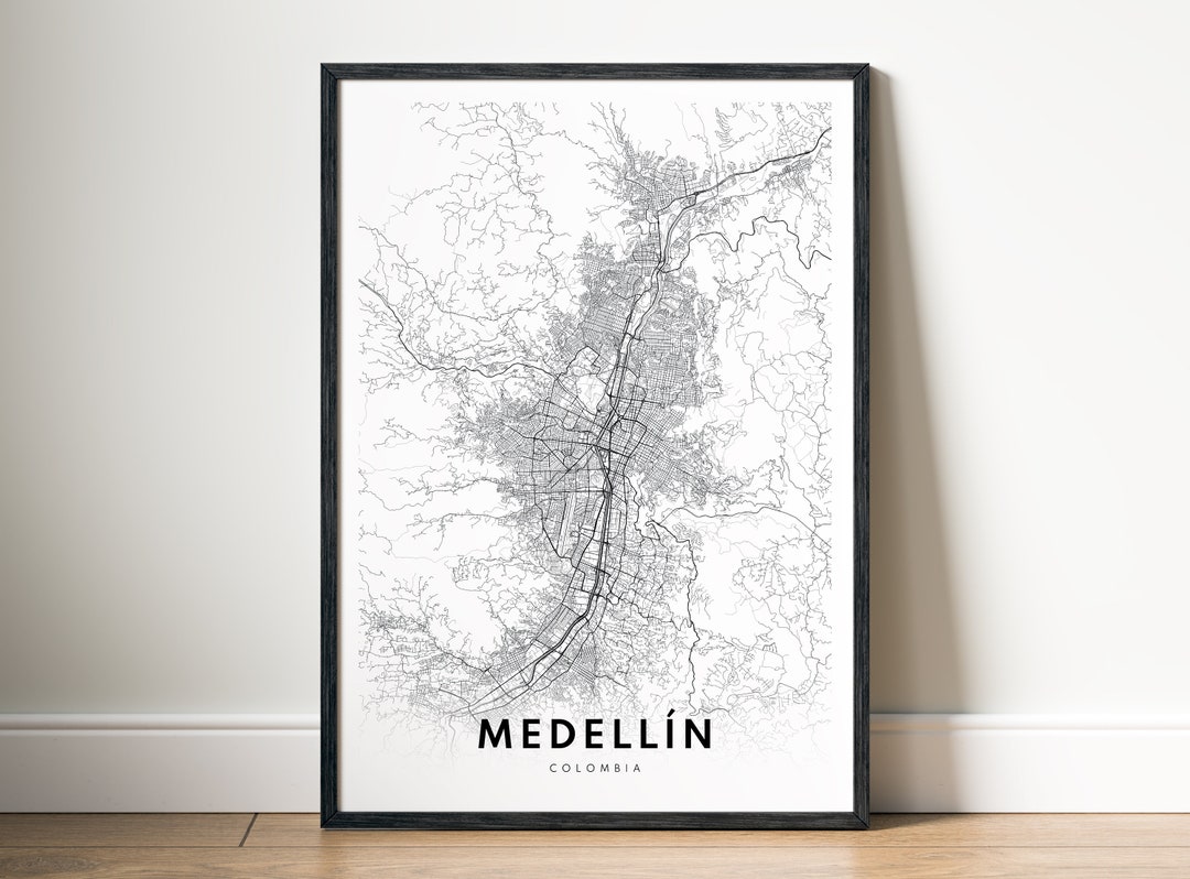 Medellín Colombia Map Print Download Medellín Map Poster Printable ...