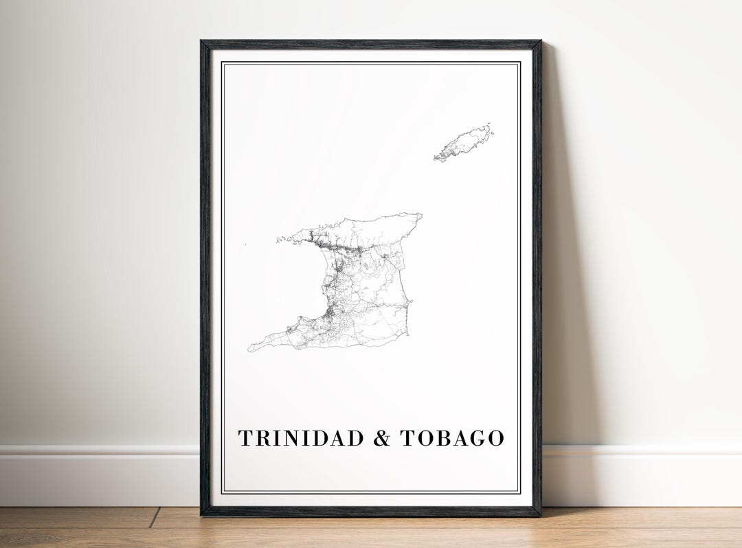 Trinidad and Tobago Map Print Trinidad and Tobago Map Poster Download ...