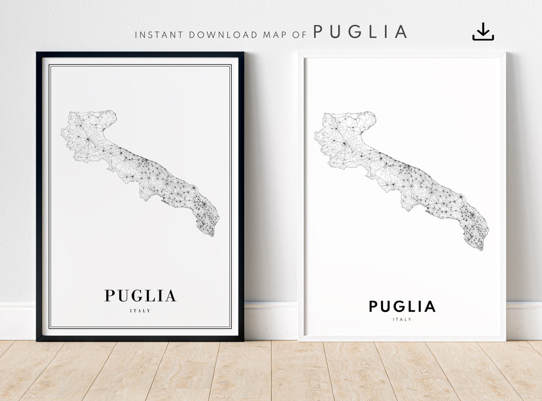 Instant Download Puglia Map Print Puglia Italy Map Poster - Etsy