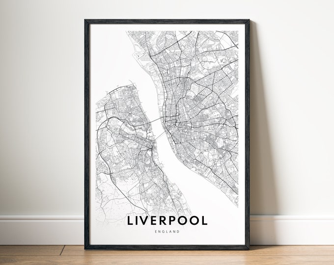 Liverpool Map | Illustrated Map of Liverpool UK | Wall Art Liverpool ...