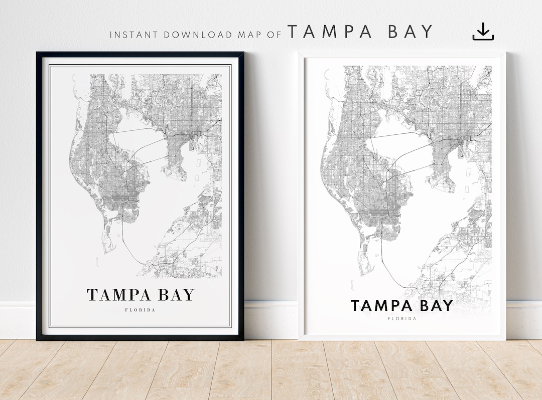 Tampa Bay Map Print, Tampa Map Poster, Download Printable Tampa Bay ...