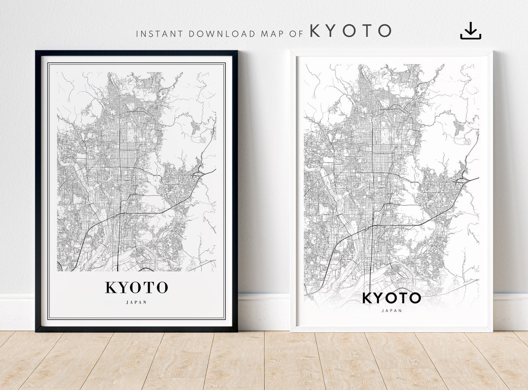 Kyoto Japan Map Print Download Kyoto Map Poster Kyoto Map Digital ...