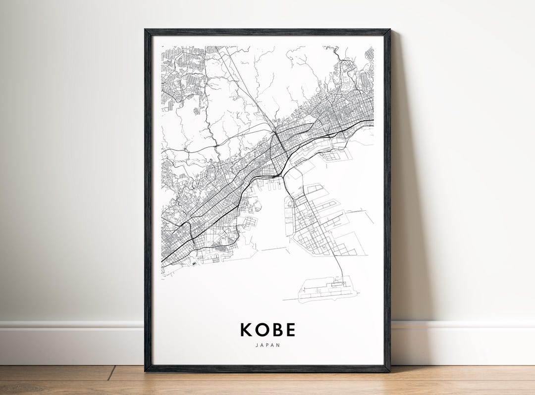 Kobe Map Print Kobe Japan Map Poster Download Kobe Printable Map ...