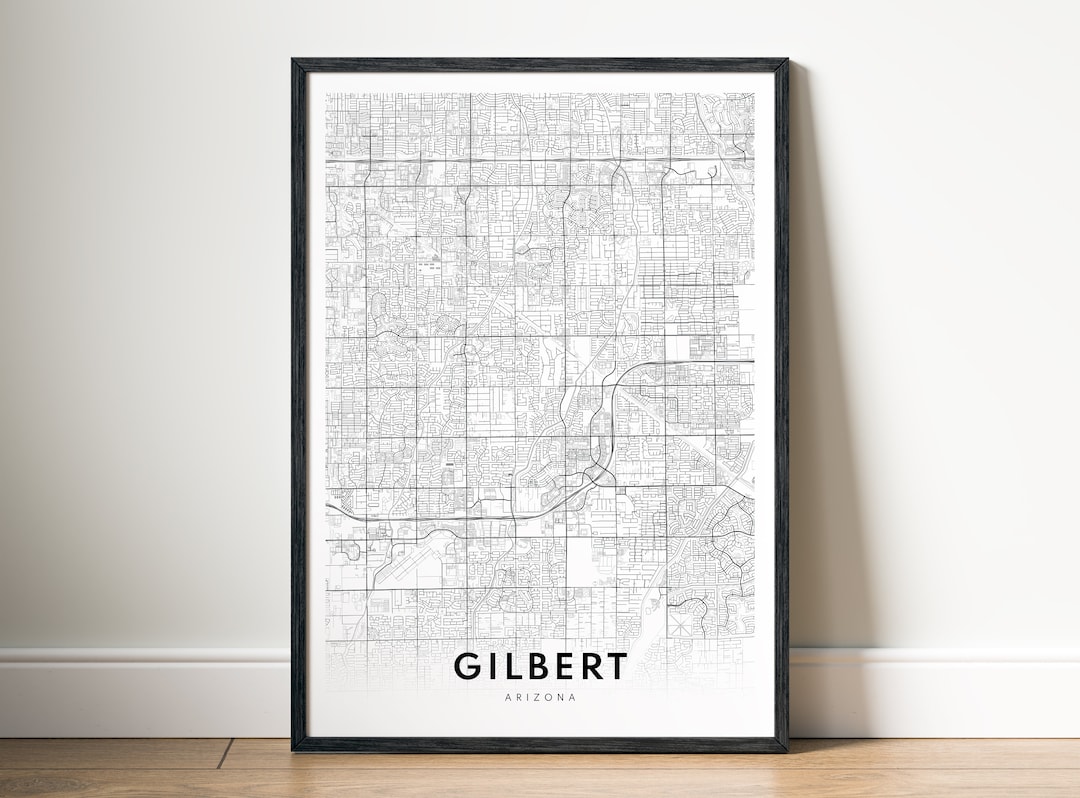 Instant Download Gilbert Map Print Gilbert Arizona Poster Digital Map ...