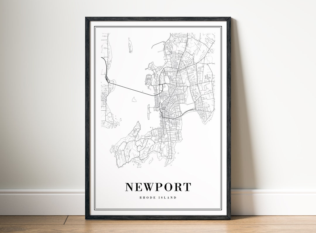 Newport Rhode Island Map Print Newport Poster Download Newport ...