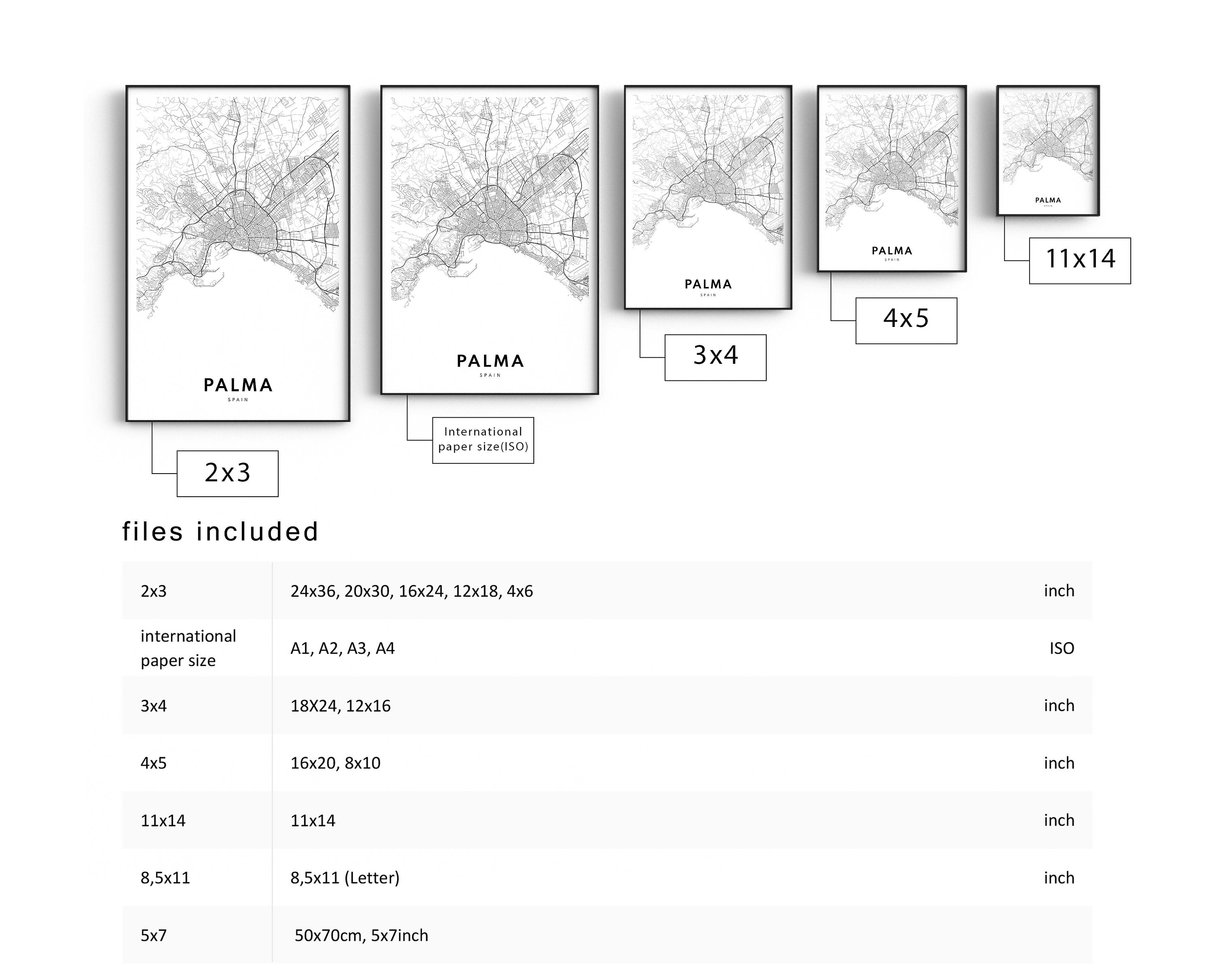 Instant Download Palma Spain Map Print Palma Map Poster Digital Map ...