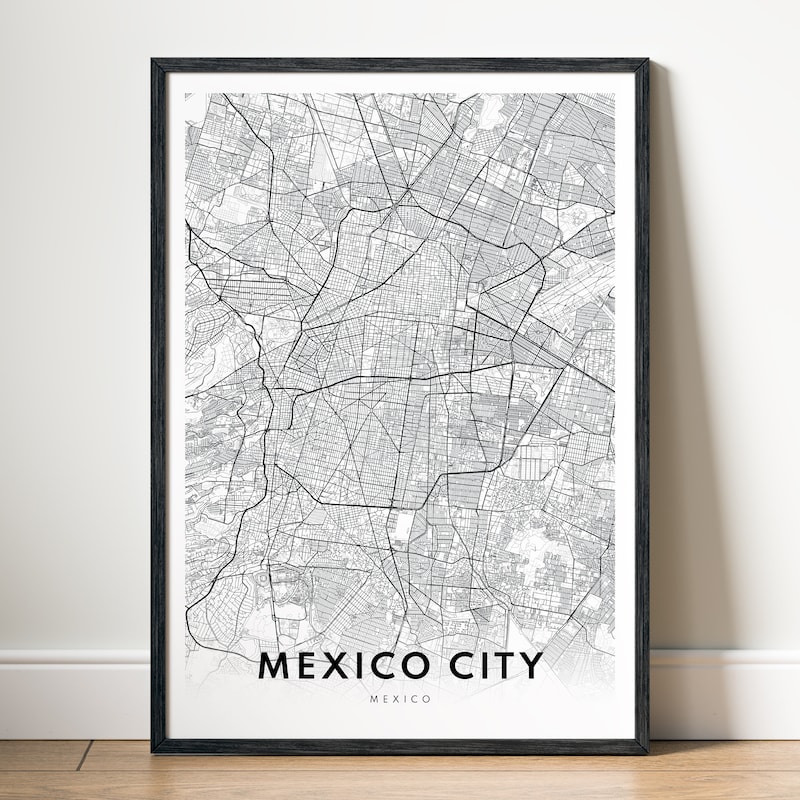 Mexico City 3 Map - Etsy